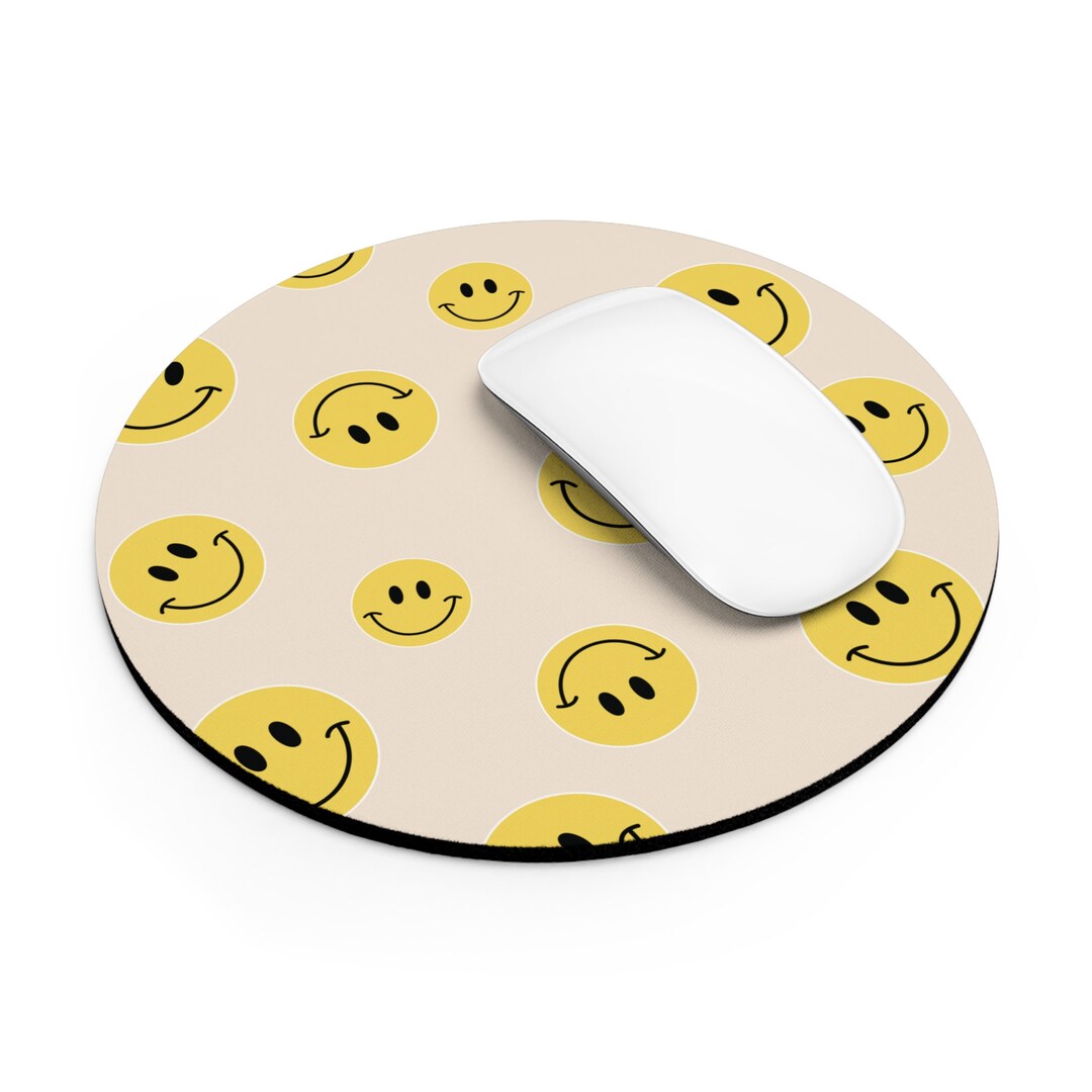 Smiley Face Mouse Pad round - Etsy UK