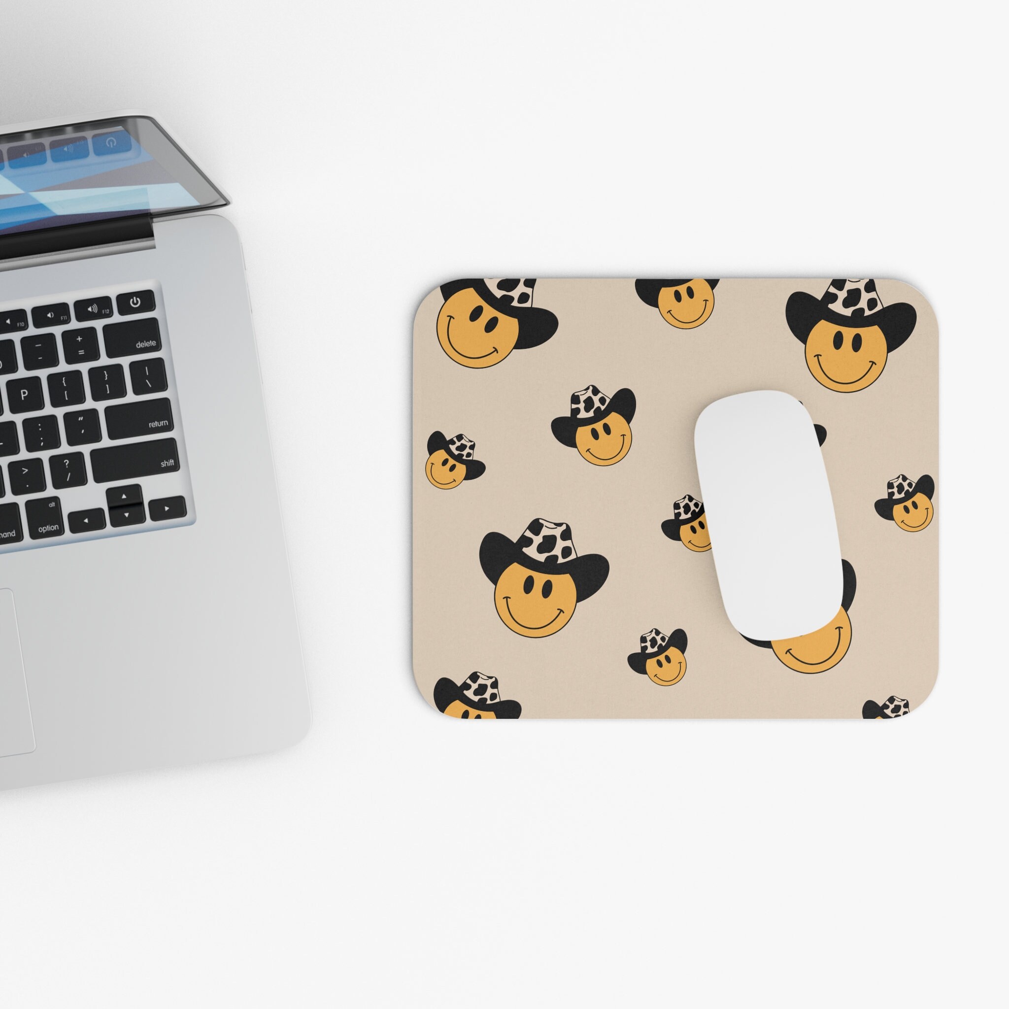 Cowboy/cowgirl Smiley Face Mouse Pad rectangle - Etsy