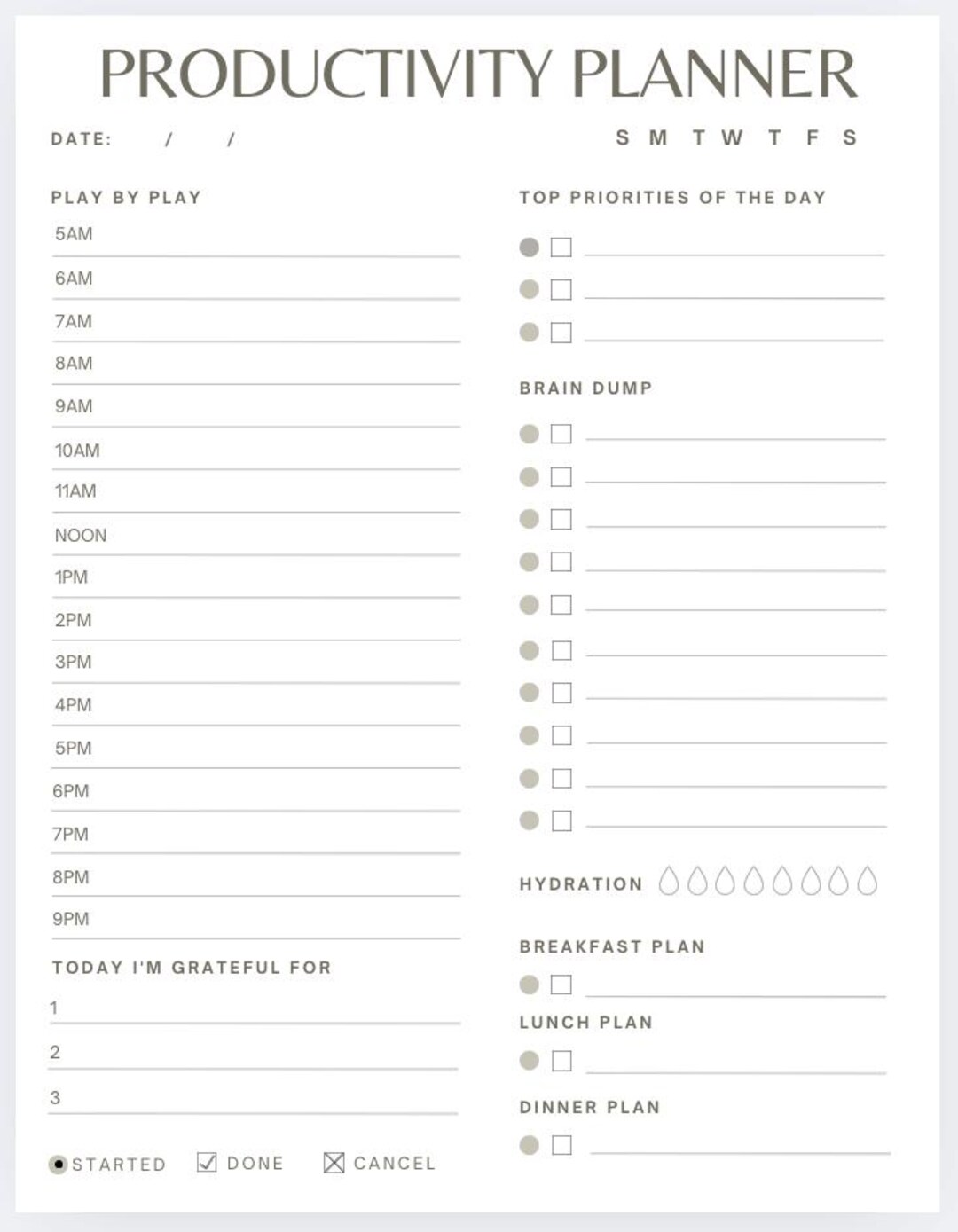 PRINTABLE Productivity Planner Template – Boost Focus, Stay Organized & Achieve Your Goals ...