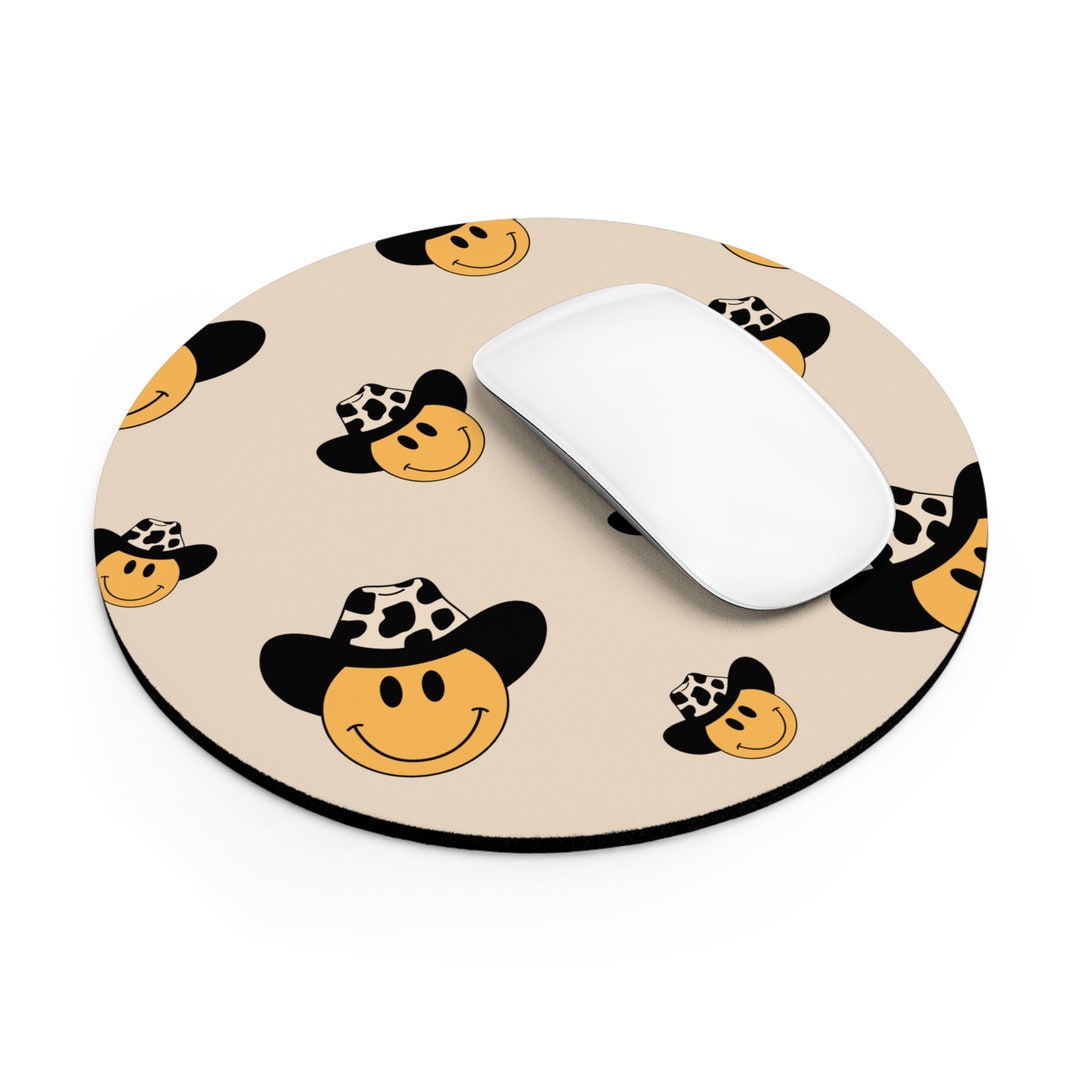 Cowboy/cowgirl Smiley Face Mouse Pad circle - Etsy