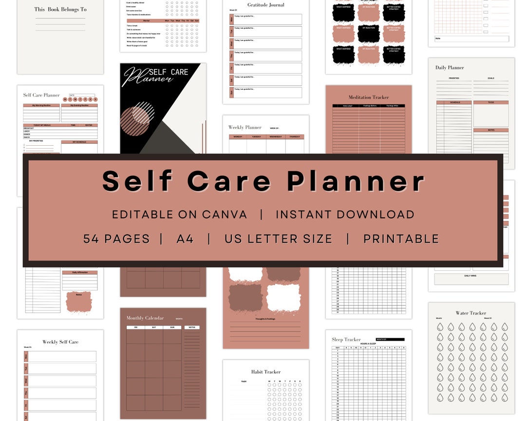 Self Care Planner, Anxiety Journal, Gratitude Journal, Daily Tracker ...