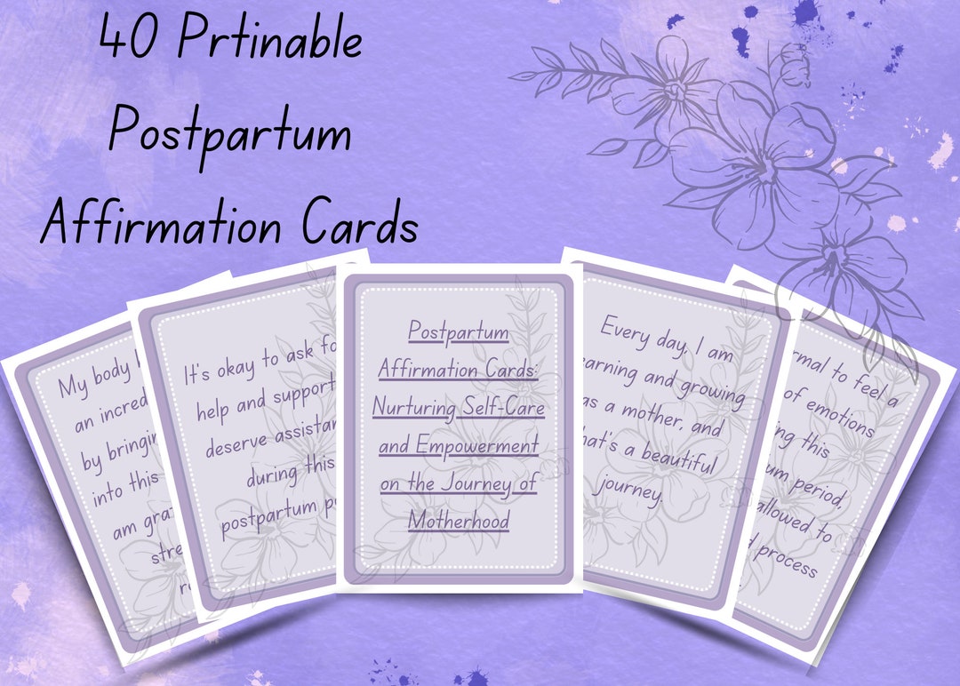 40 Postpartum Affirmation Cards, Nurturing Self Care and Empowerment on ...
