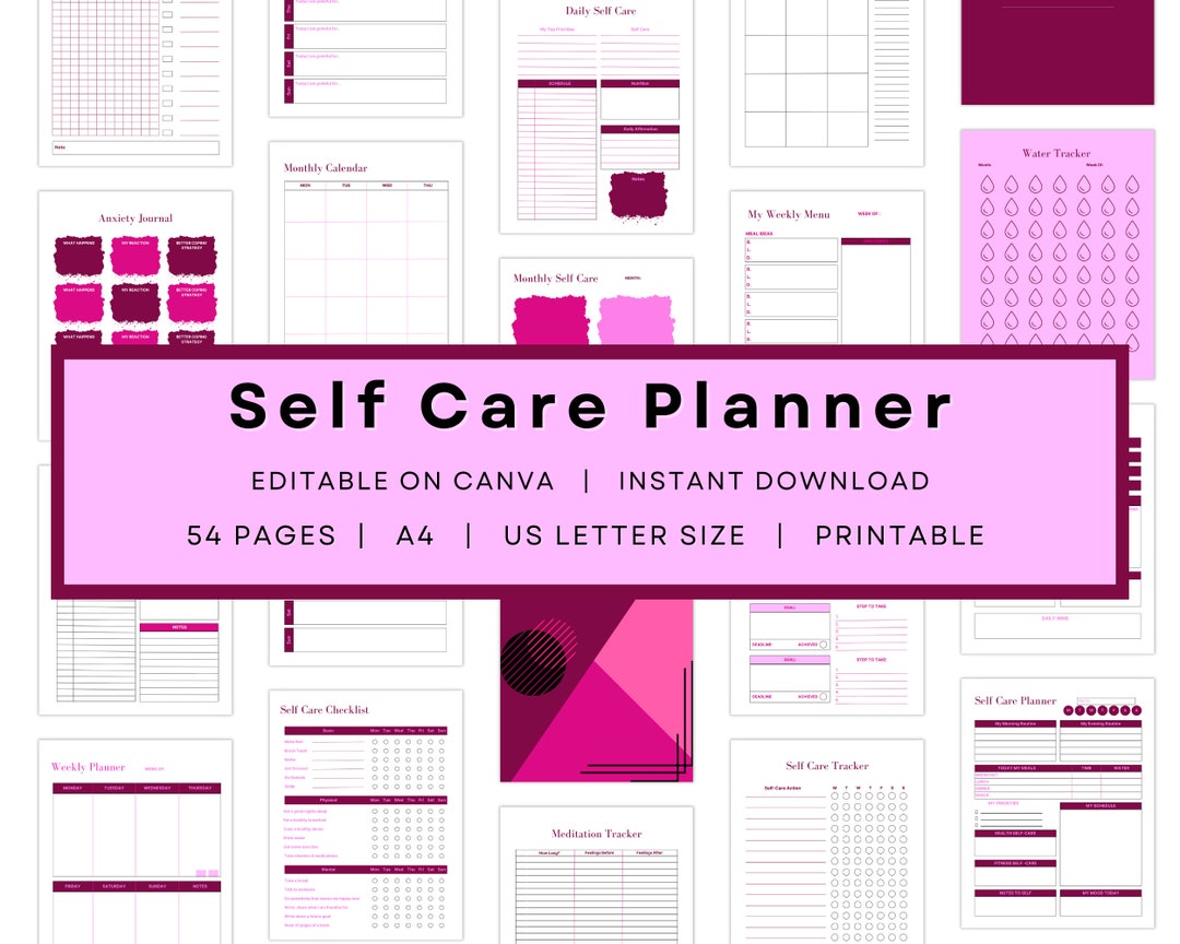 Self Care Planner, Anxiety Journal, Gratitude Journal, Daily Tracker ...
