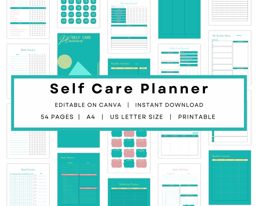 Self Care Planner, Anxiety Journal, Gratitude Journal, Daily Tracker ...