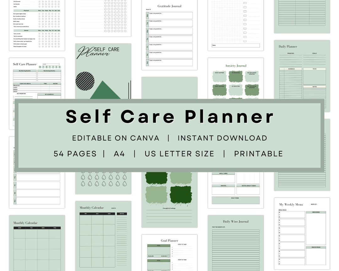 Self Care Planner, Anxiety Journal, Gratitude Journal, Daily Tracker ...