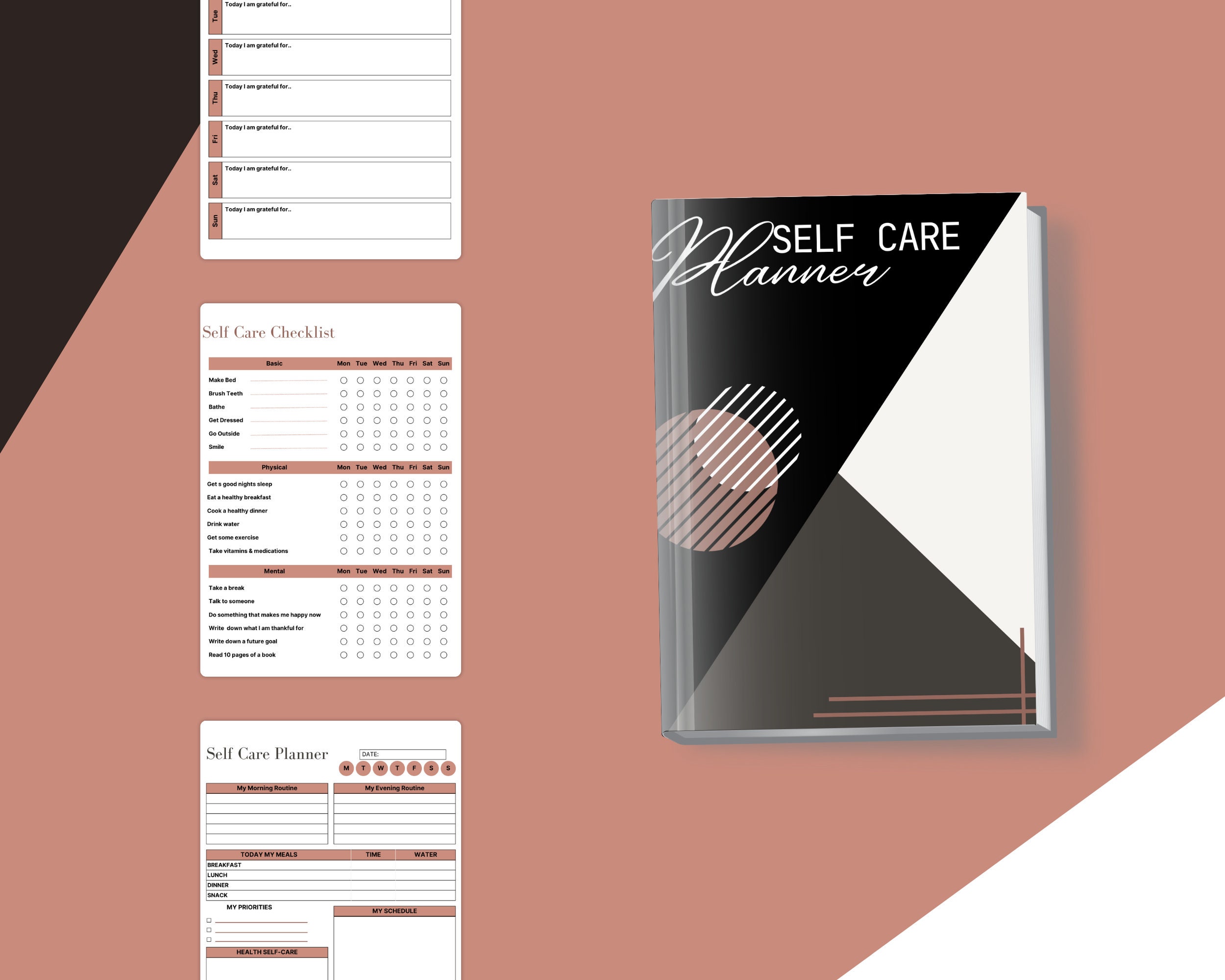 Self Care Planner, Anxiety Journal, Gratitude Journal, Daily Tracker ...