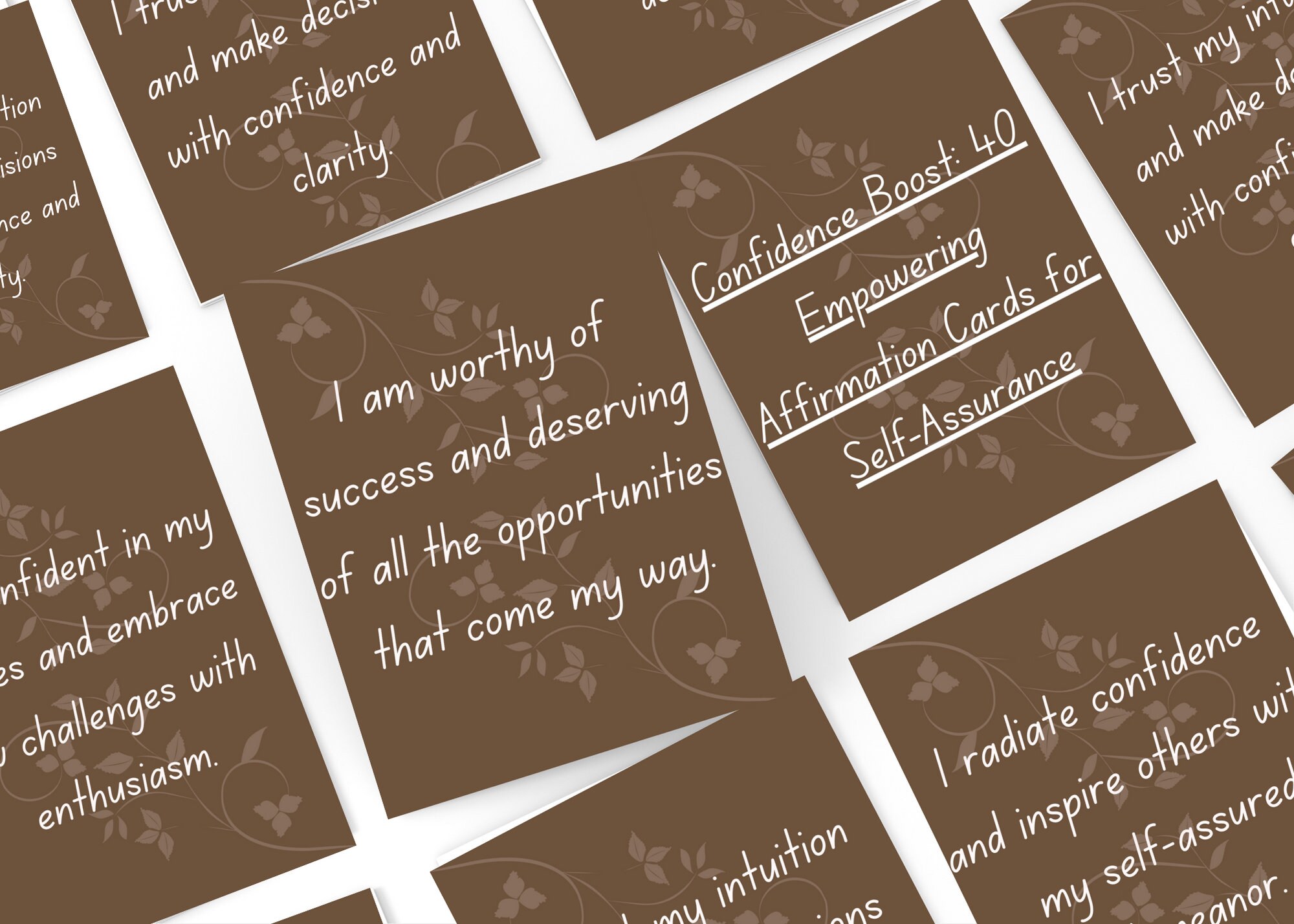 40 Confidence Boosting Affirmation Cards, Printable Cards, Motivational ...