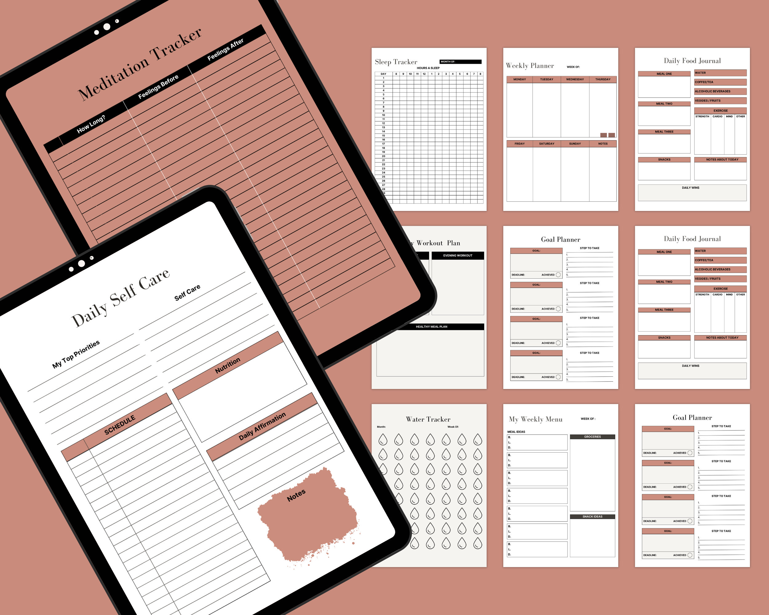 Self Care Planner, Anxiety Journal, Gratitude Journal, Daily Tracker ...