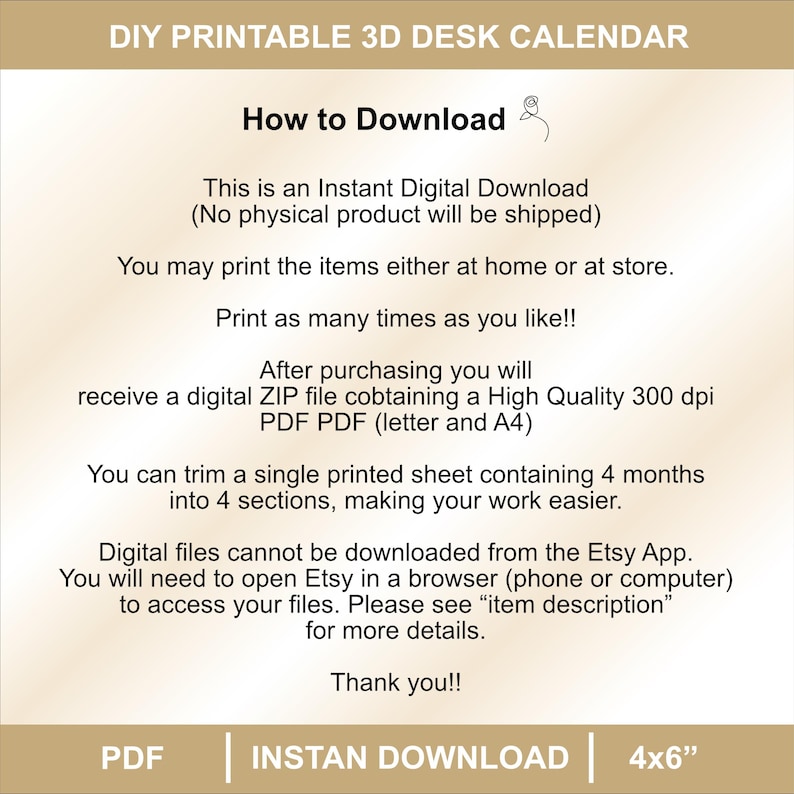 Printable 2026 Calendar, Mini Desk Calendar, Floral Calendar, Monthly ...