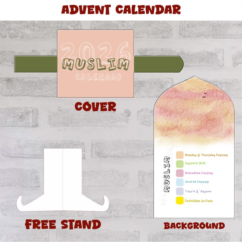 2026 3D Muslim Calendar | Hijri Mini Desk Calendar | Islamic Printable ...
