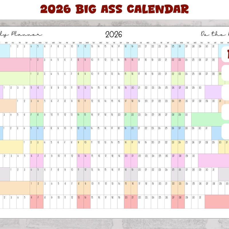 Big Calendar 2026 Funny - Etsy