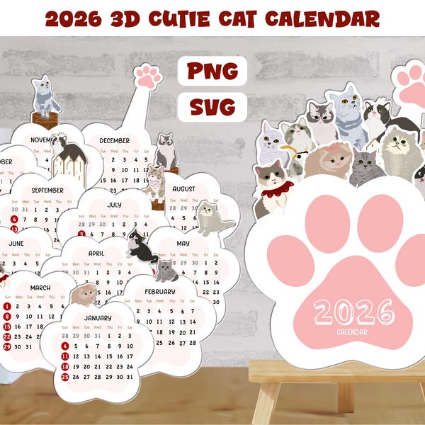 The Paw Print Calendar 2026 - Etsy