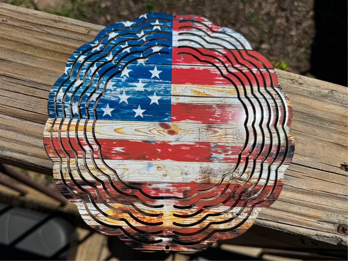 American Flag Wind Spinner - Etsy