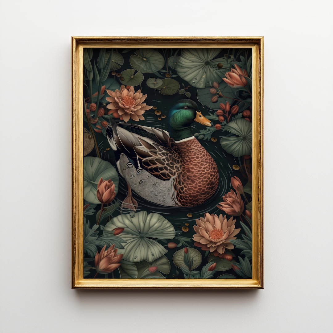 William Morris Mallard Duck Print | Vintage Botanical Art (digital ...