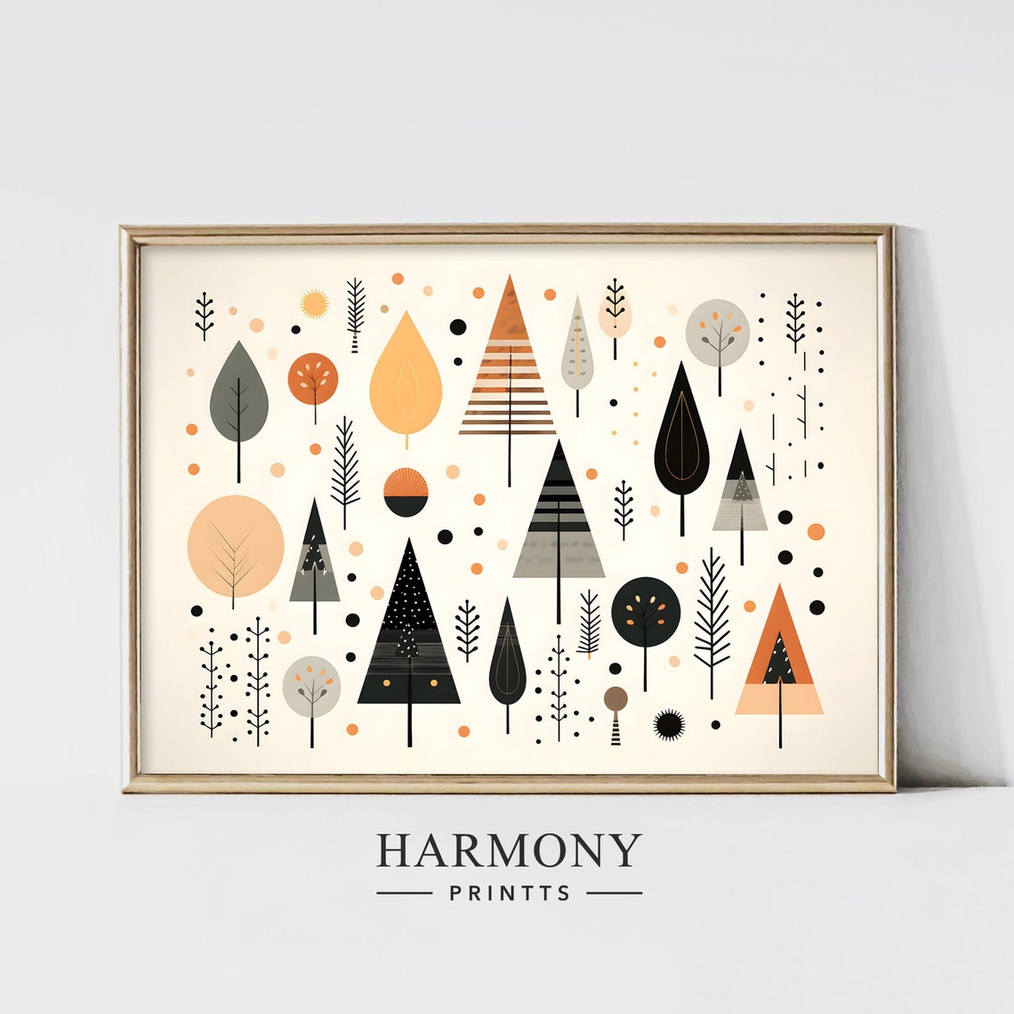 Trees Scandinavian Art Print Branche Wall Art Soft Wall Decor ...