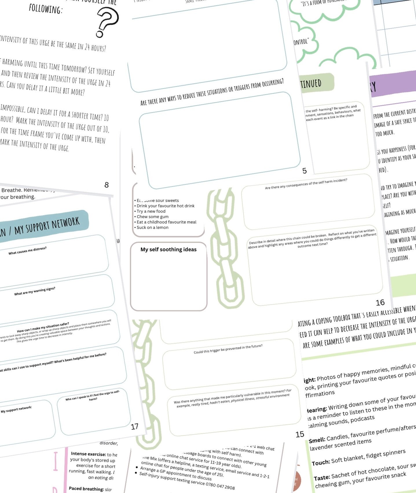 Self Harm Prevention Workbook, Mental Health Journal, Coping Strategies ...