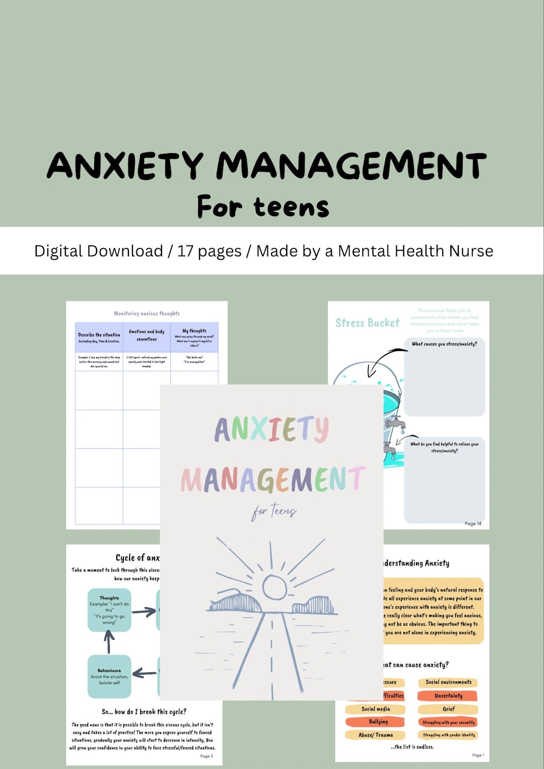 Anxiety Worksheets and Handouts for Teens, Anxiety Management, Coping ...