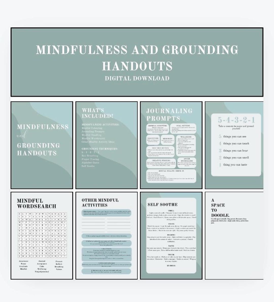 Mindfulness Handouts & Grounding Exercises | Mindfulness Digital ...