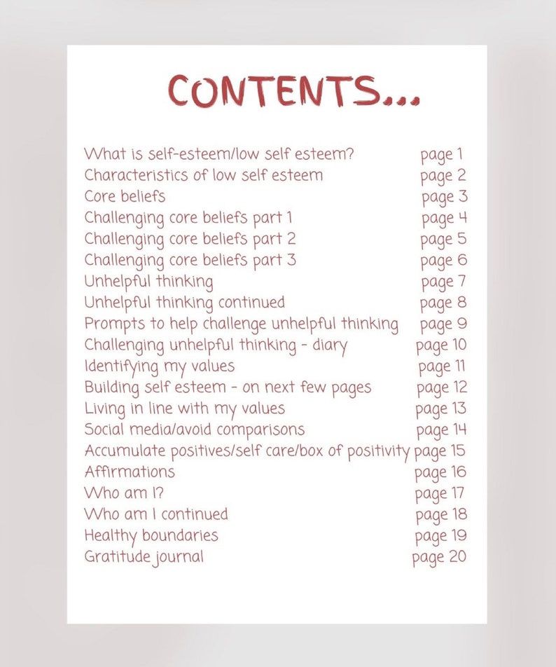 Self Esteem Workbook, Self Esteem Worksheets for Teens, Teen Self ...