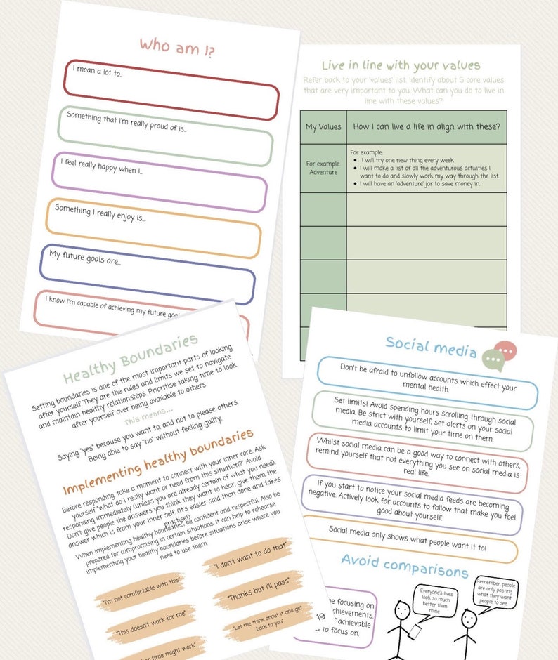 Self Esteem Workbook, Self Esteem Worksheets for Teens, Teen Self ...