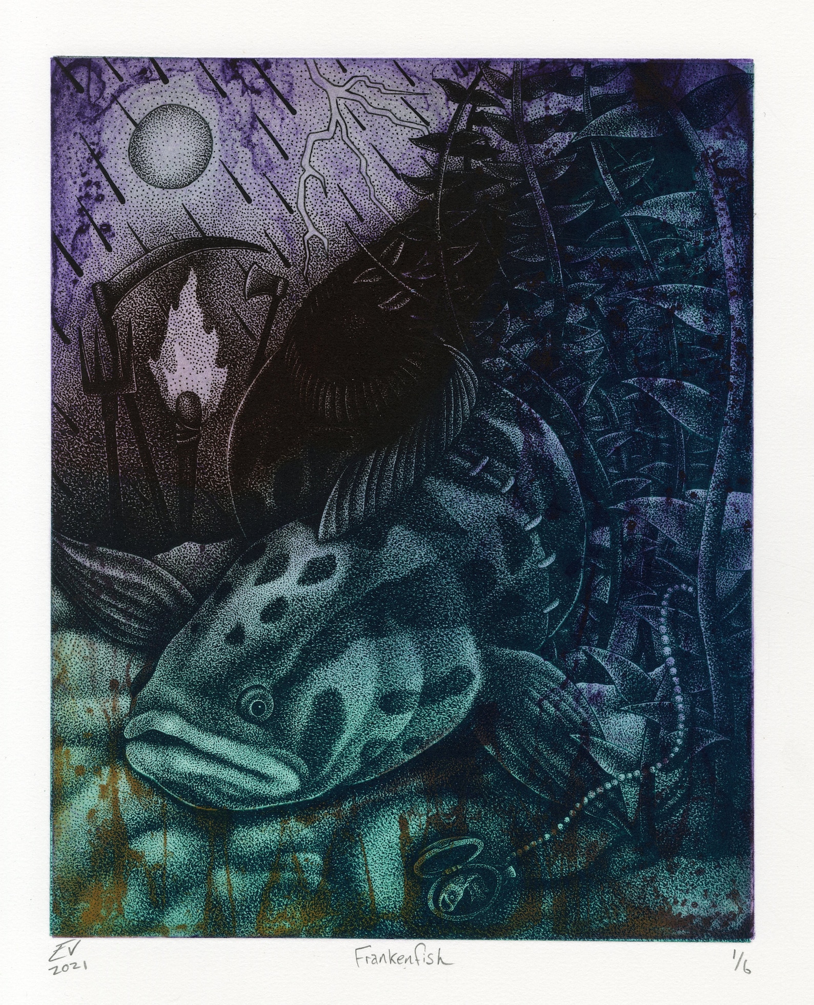 Frankenfish - African Snakehead Two-plate Solar Plate Limited Edition ...