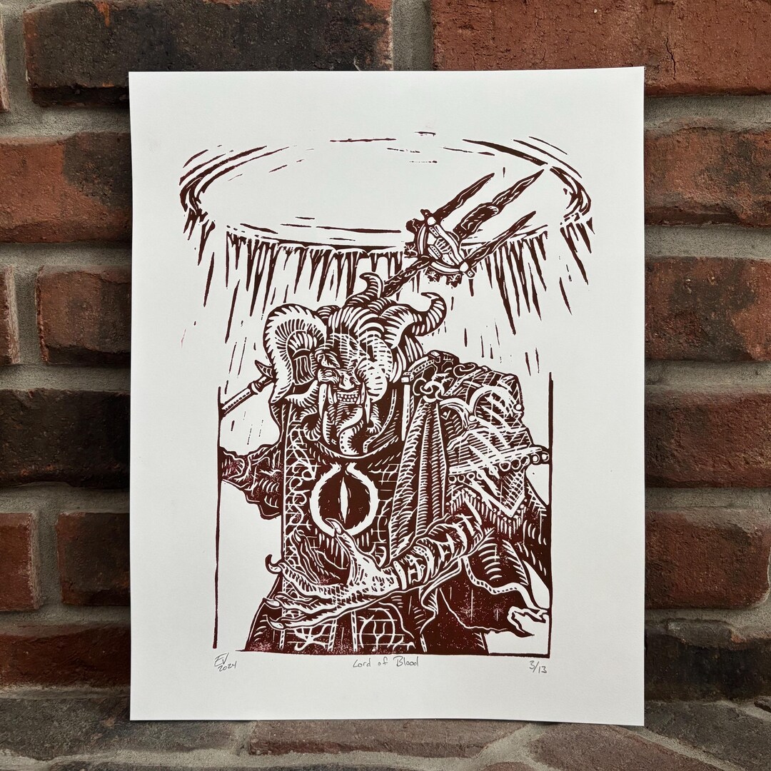 Lord of Blood - Elden Ring Inspired Mohg Character Tribute Linocut ...