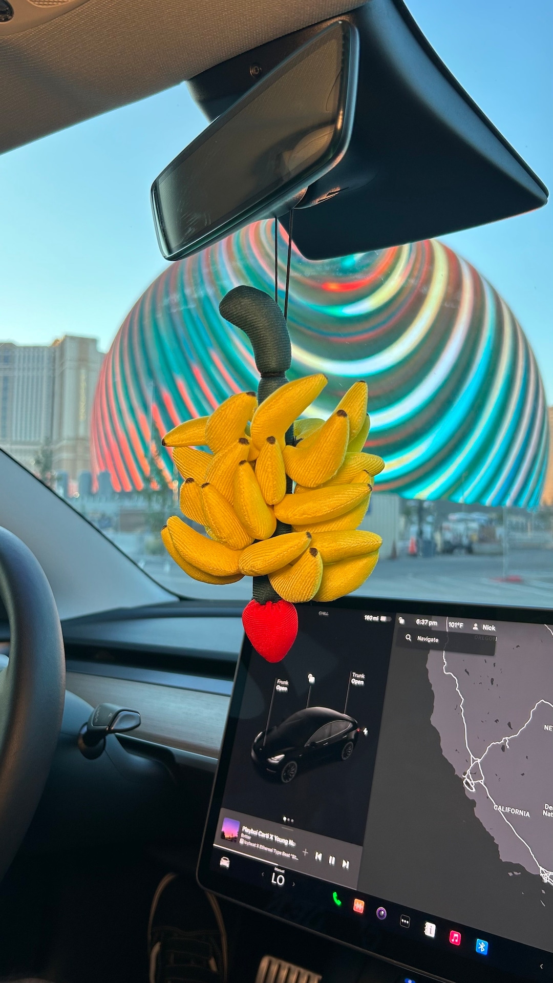 Cute Banana Car Charm | Plush Rear View Mirror Accessories | Car ...