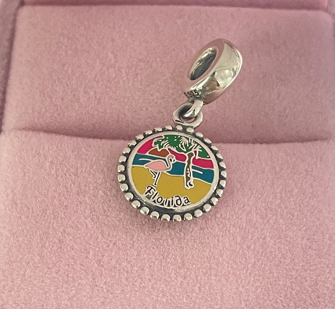 Pandora Florida Exclusive Beach Flamingo Charm Pendant, S925 Sterling ...