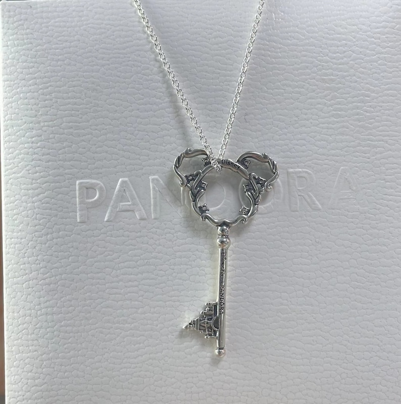 Pandora Mickey Mouse Fantasyland Castle Key Necklace Mixed Enamel ...
