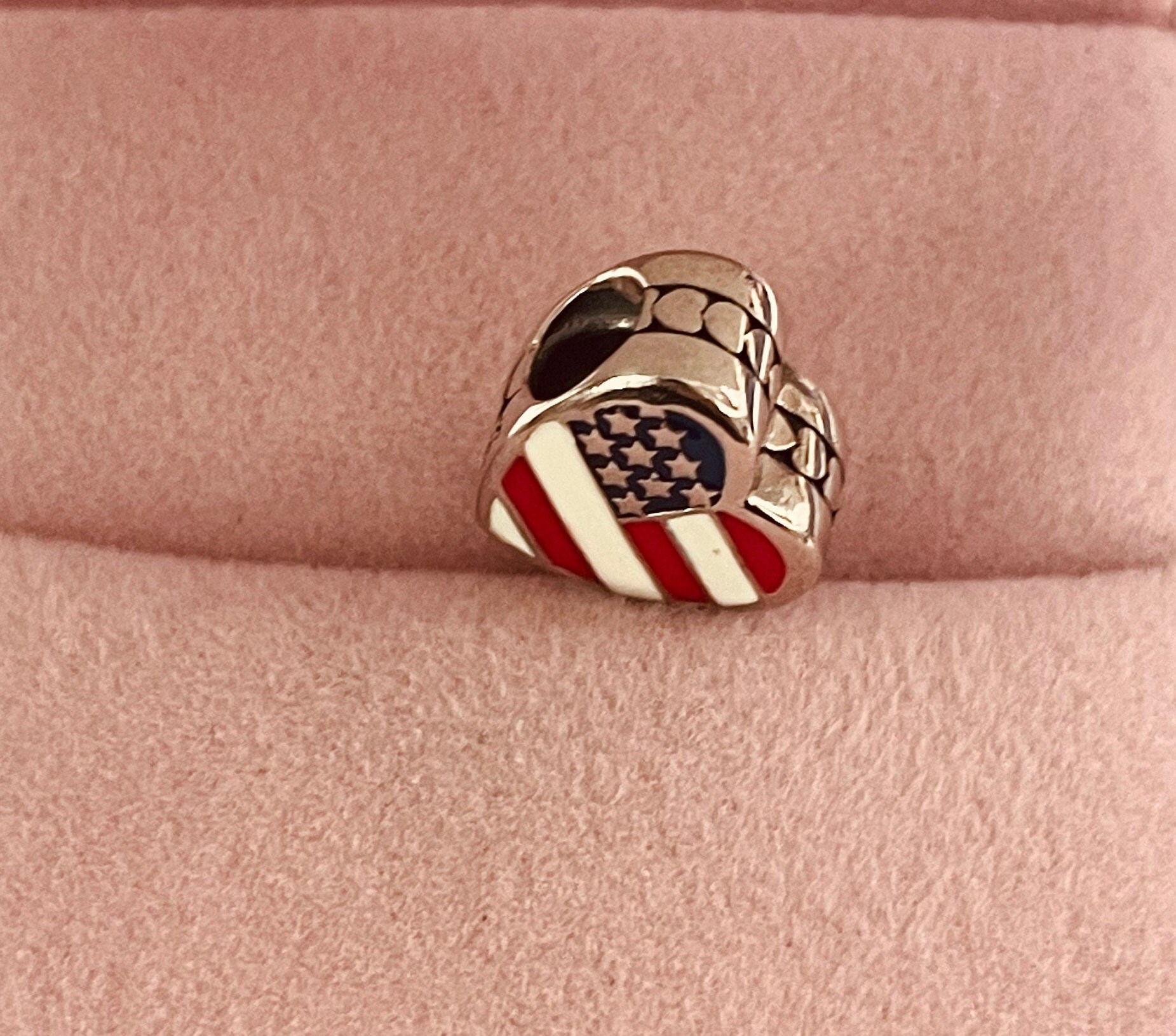 Pandora American Flag Exclusive Heart Charm Heart Heart - Etsy
