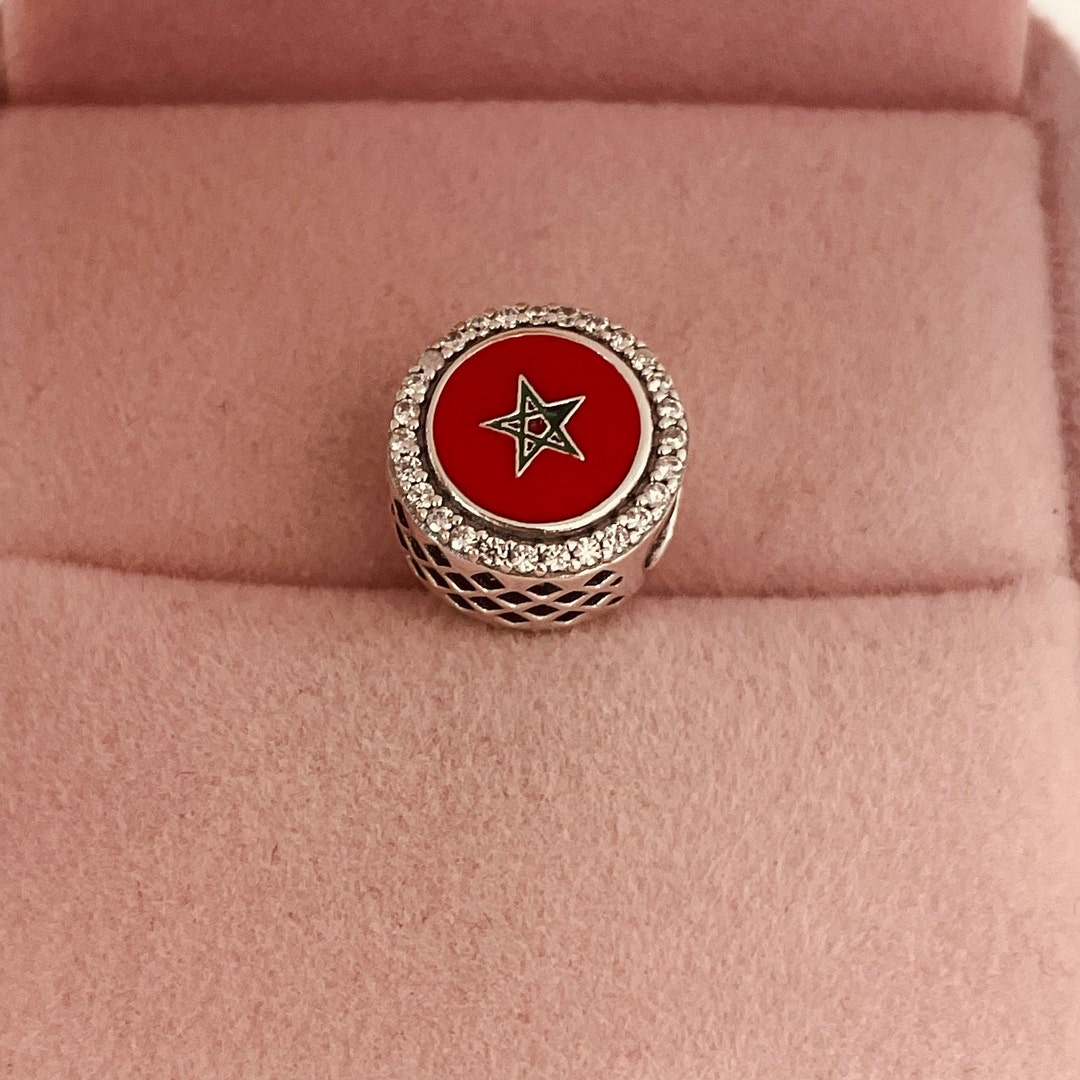 Pandora Morocco Flag Dangle Charm Bead Travel Bead S925 Sterling Silver ...