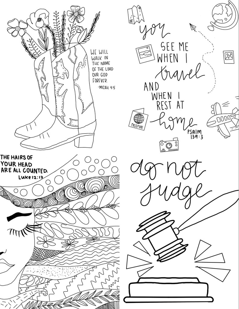 Scribble Scriptures 3-modern Coloring Pages for Any Age - Etsy