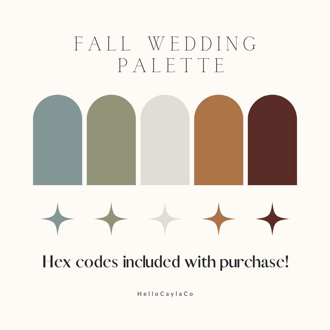 Fall Wedding Color Palette 2023 - Etsy