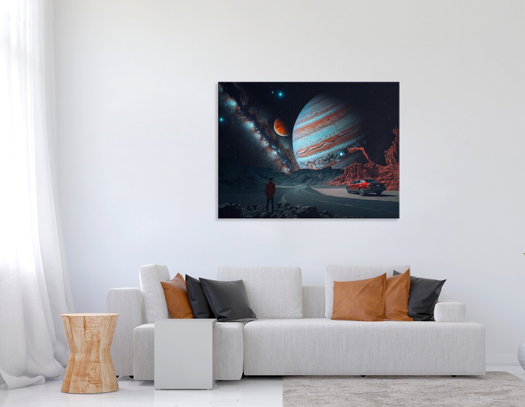 Jupiter Art Print / Planets Wall Art / Futuristic Astronomy Canvas ...
