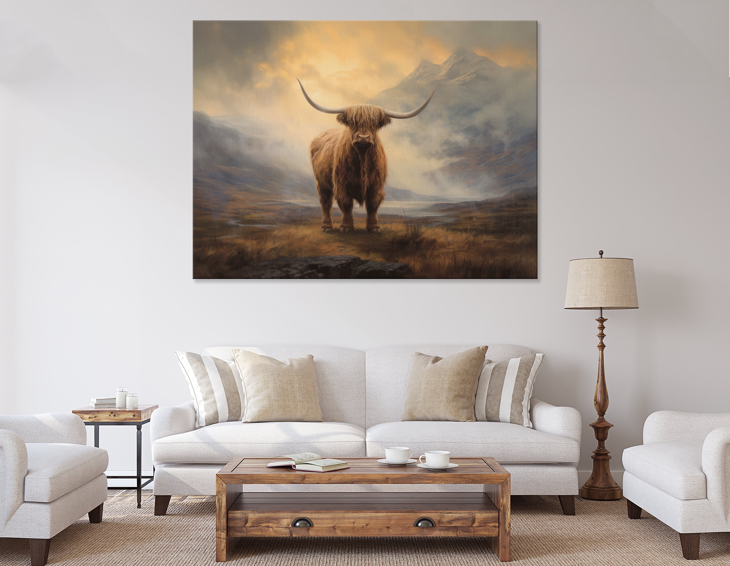 Highland Cow Canvas Print / Highland Cow Photography / Bedroom Prints ...