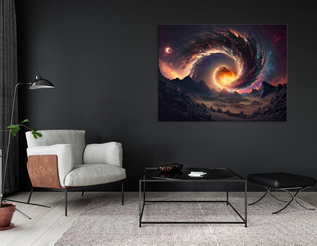Futuristic Galactic Scene, Cosmic Home & Office Wall Art / Cosmic Storm ...