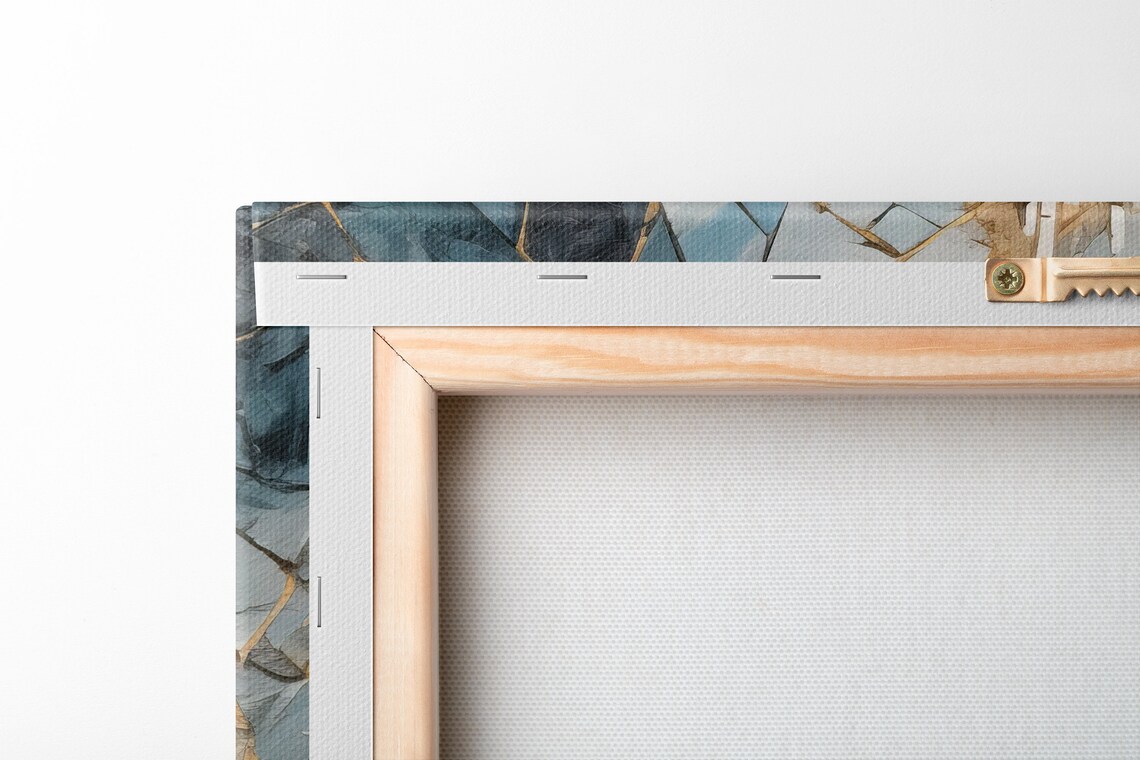 Gold and Navy Blue Kintsugi City Map Canvas Print / Modern Wall Art ...