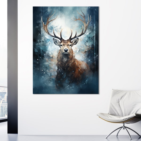 Deer Canvas Art - Etsy