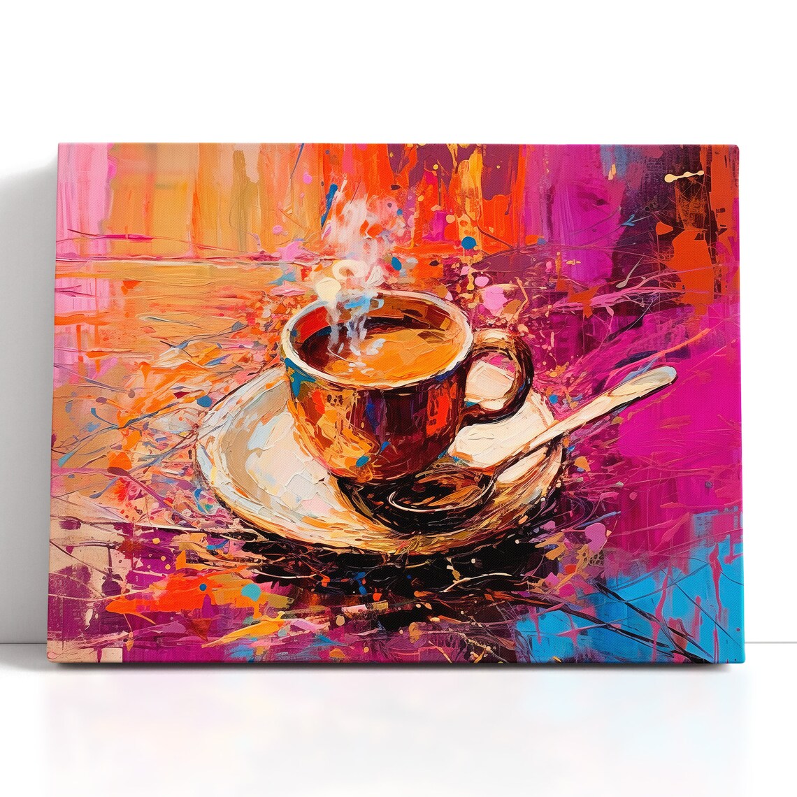 Coffee Shop Wall Art / Coffee Art Print / Colorful Coffee Canvas Art ...