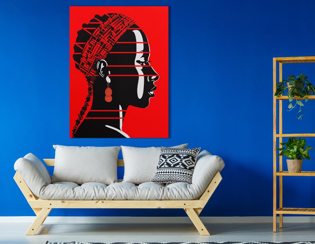 Black Woman Art African Female Canvas Art Canvas Print Modern Wall