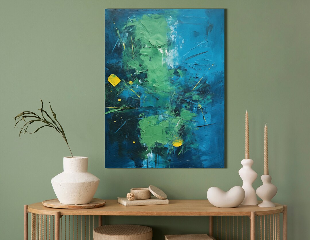 Wild Overgrown Garden With Yellow Splashes Canvas Print / Modern Wall ...