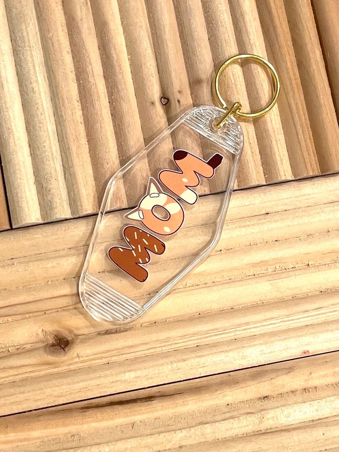 Bluey Mom Keychains/key Fob Keychain/homemade/hotel Keychain/bluey Mom ...