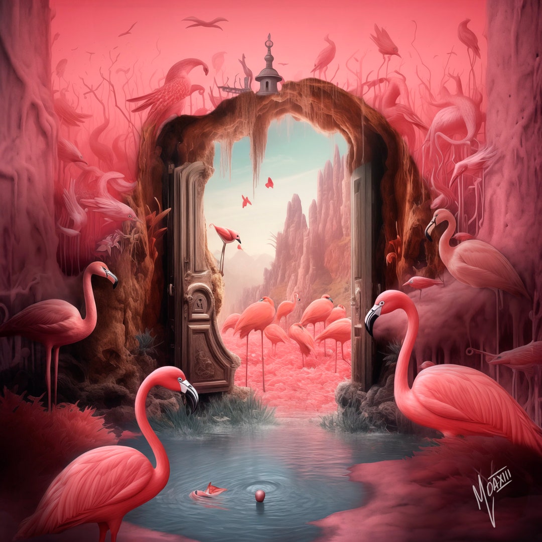 Surreal Pink Flamingo Art Painting Print Made With Love in NYC by ...