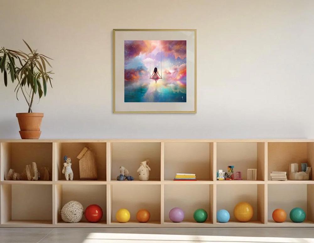 Girl on Swing – Surreal Dreamscape Artwork - Etsy