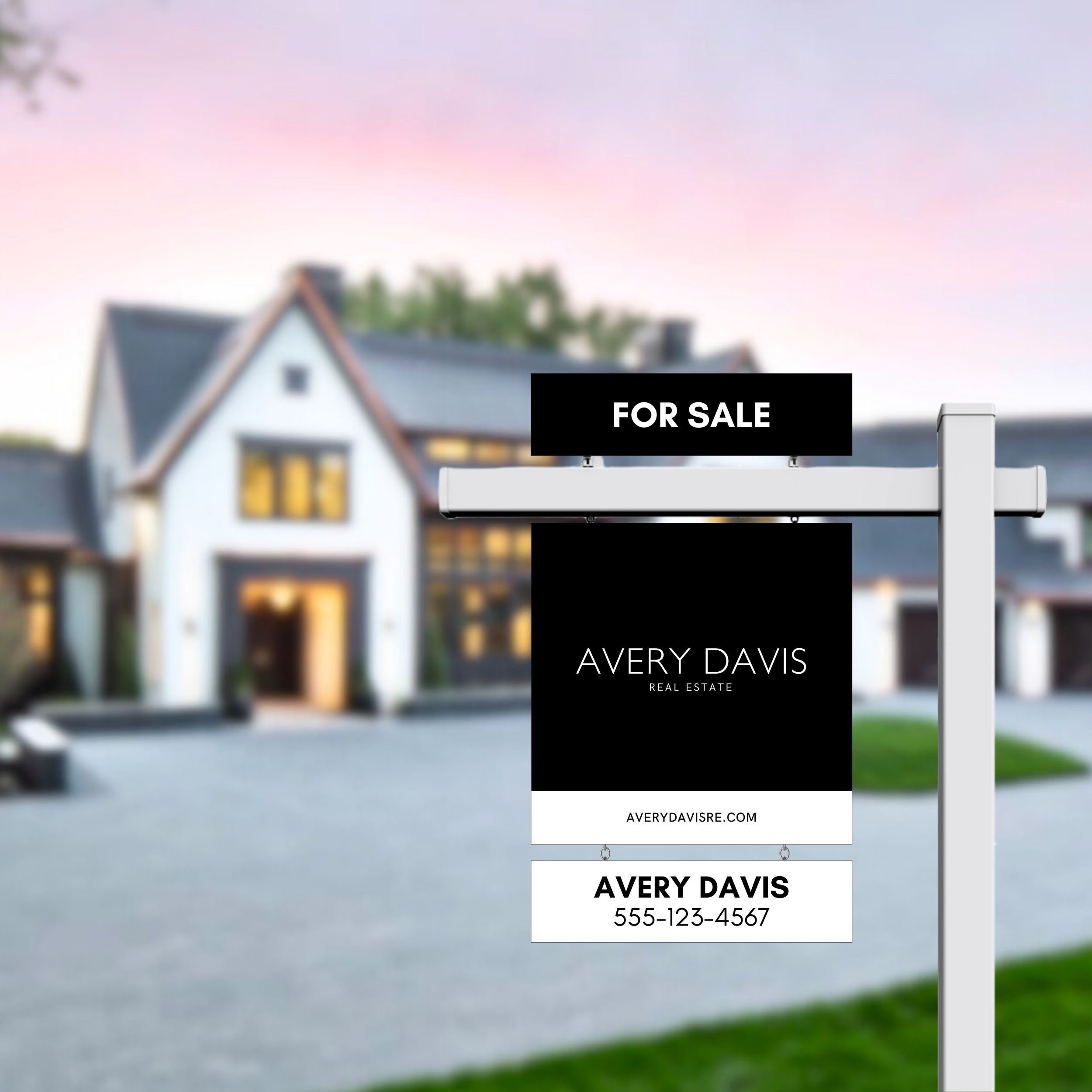 32 Sign Riders, 24x6 Black and White Real Estate Sign Riders, B/W for ...