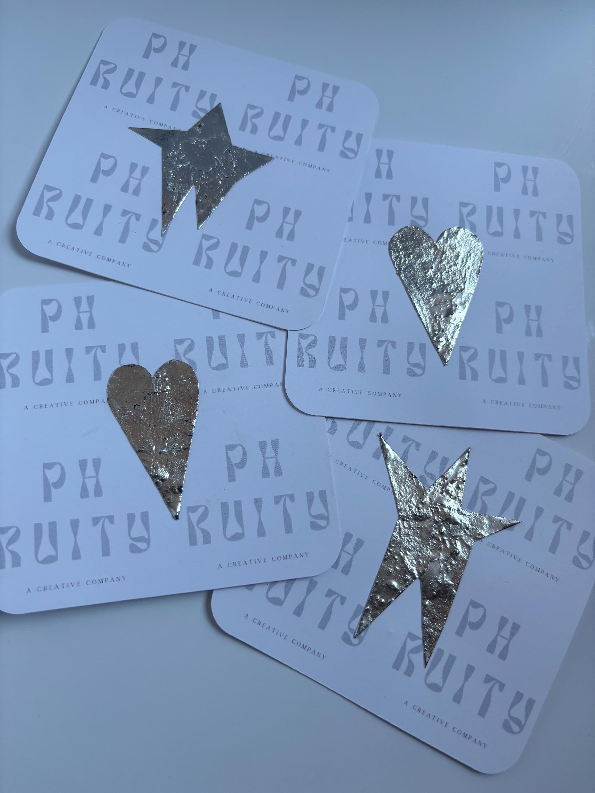 Handmade Metal Stickers, Lead-free Solder, Hearts, Stars, Spirals - Etsy