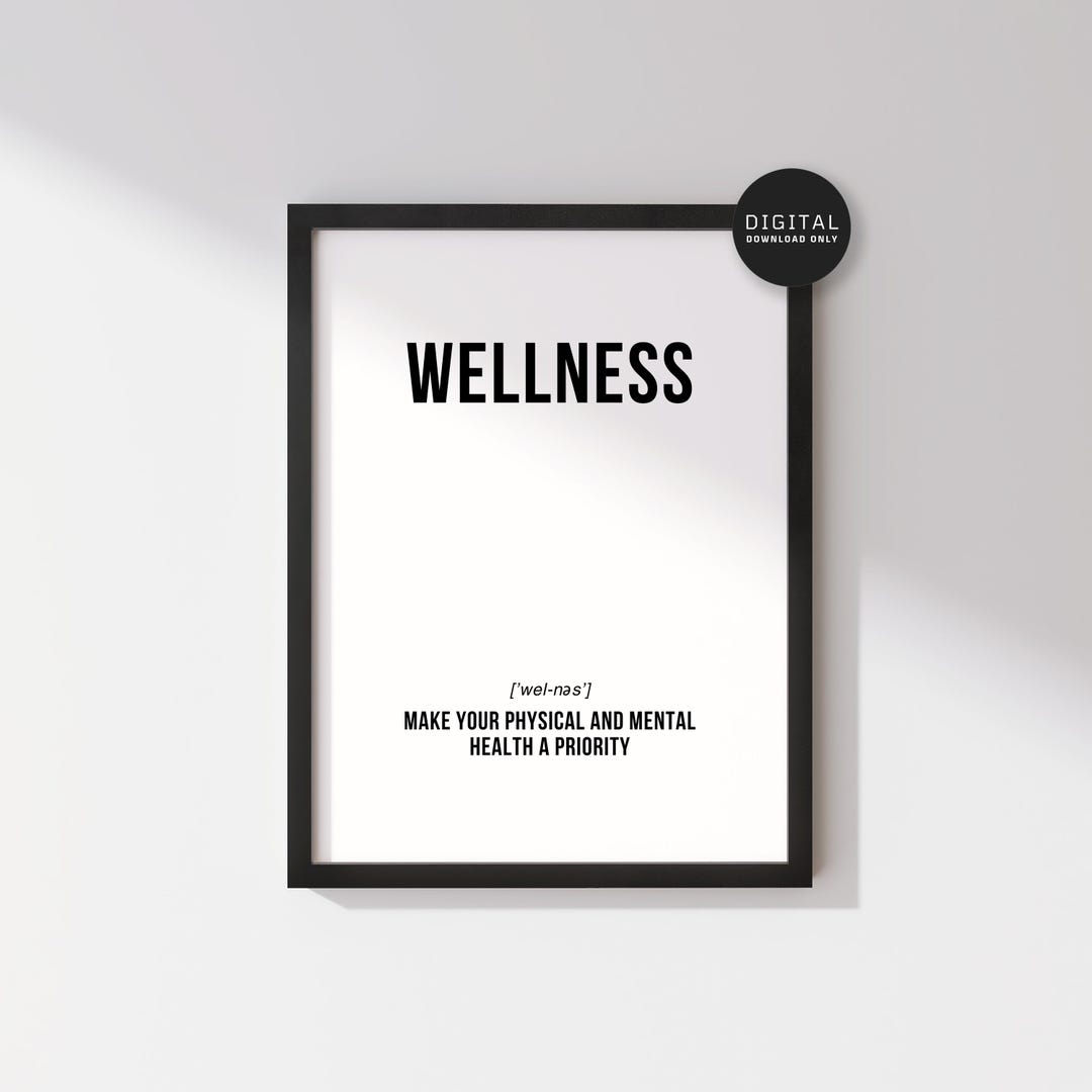 Wellness Definition Gym Poster, Make Your Physical and Mental Health a ...