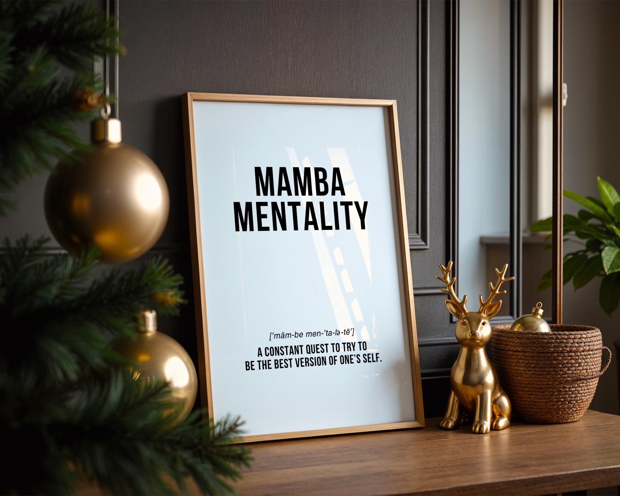 Kobe Bryant Mamba Mentality Definition Poster, Inspirational Basketball ...