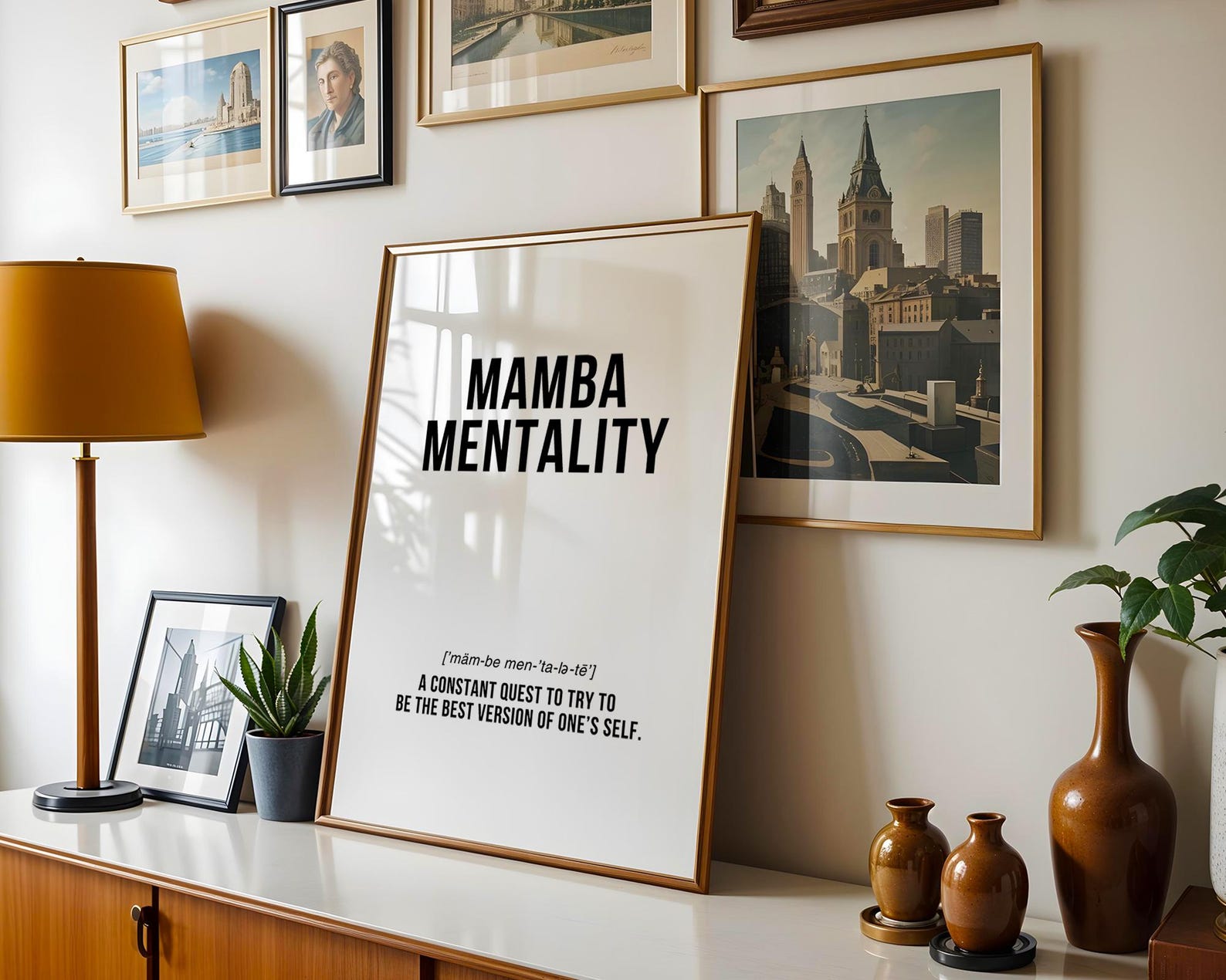 Kobe Bryant Mamba Mentality Definition Poster, Inspirational Basketball ...
