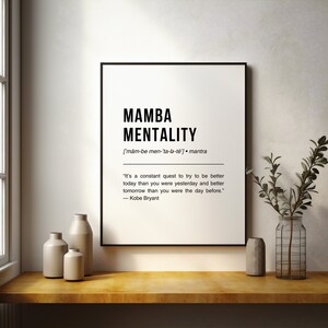 Kobe Bryant Mamba Mentality Definition Posters, NBA Black Mamba ...